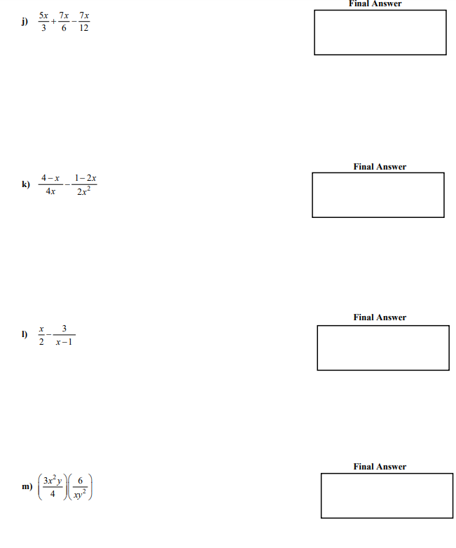 Solved Final Answer d) 2512−103 e) 83∙72 Final Answer f) | Chegg.com