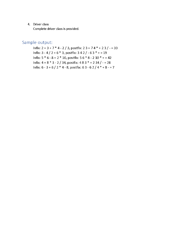 Solved Objectives Practice Stack, infix, postfix evaluation. | Chegg.com
