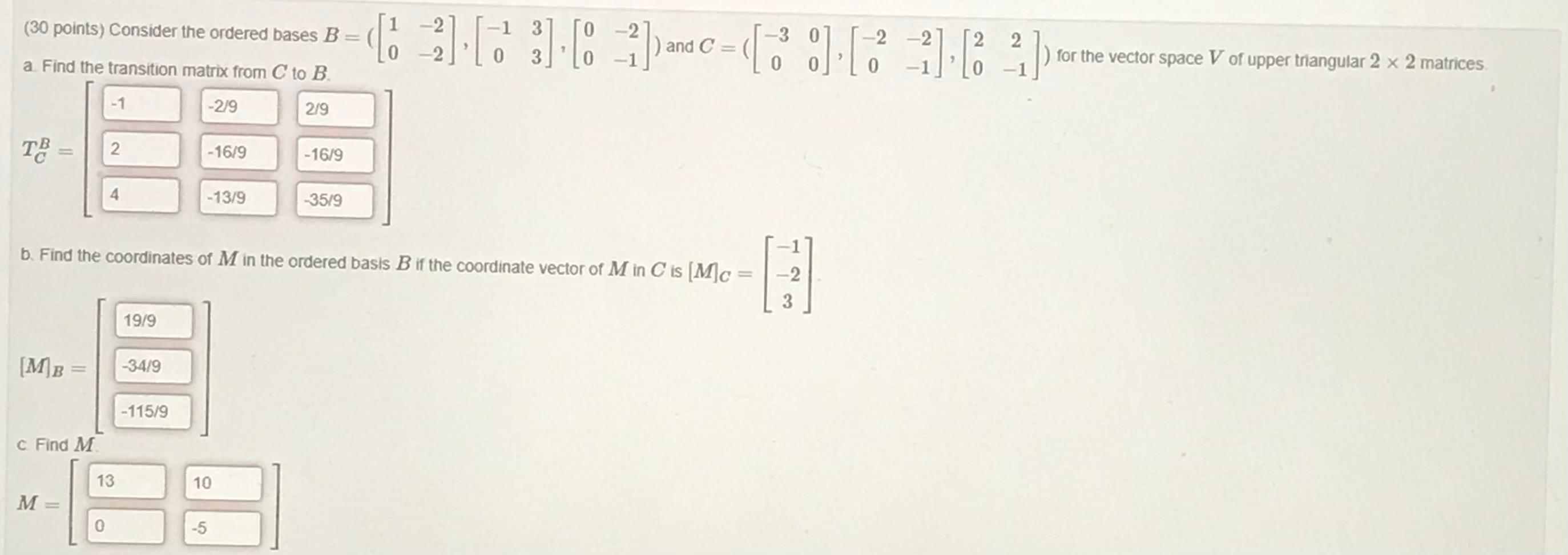 Solved [ 2] [3] [8 -2]) and c -2 316 31.6 -3= [01:13:23] -1 | Chegg.com