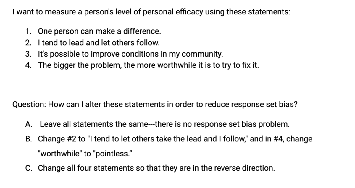 Solved I want to measure a person's level of personal | Chegg.com