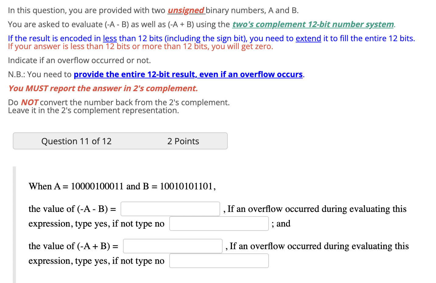 Solved In this question, you are provided with two unsigned | Chegg.com