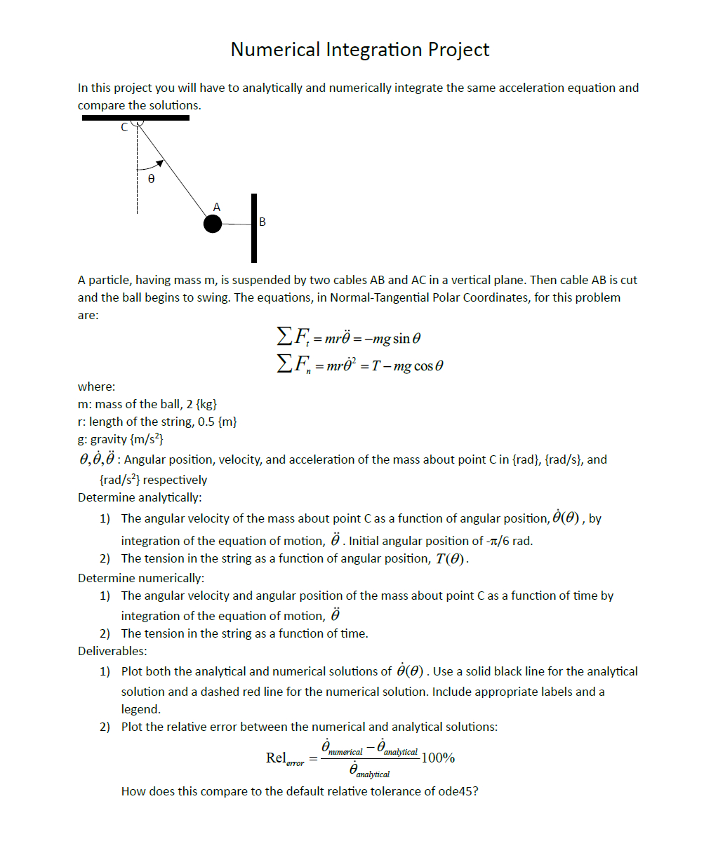 Solved Numerical Integration ProjectIn this project you will | Chegg.com