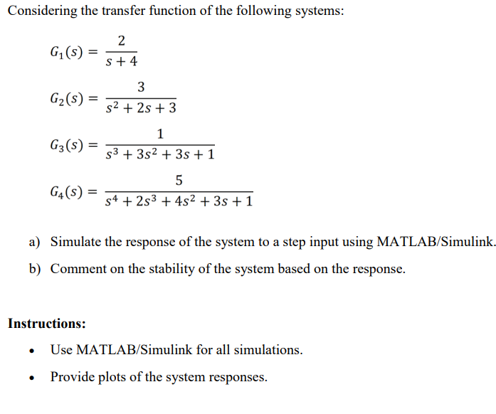 Solved Considering the transfer function of the following | Chegg.com