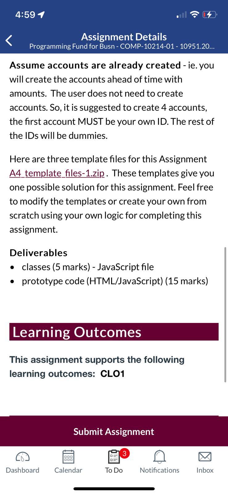 Assignment Details Programming Fund for Busn - | Chegg.com