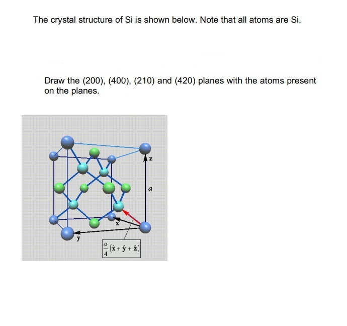 Solved The crystal structure of Si is shown below. Note that | Chegg.com