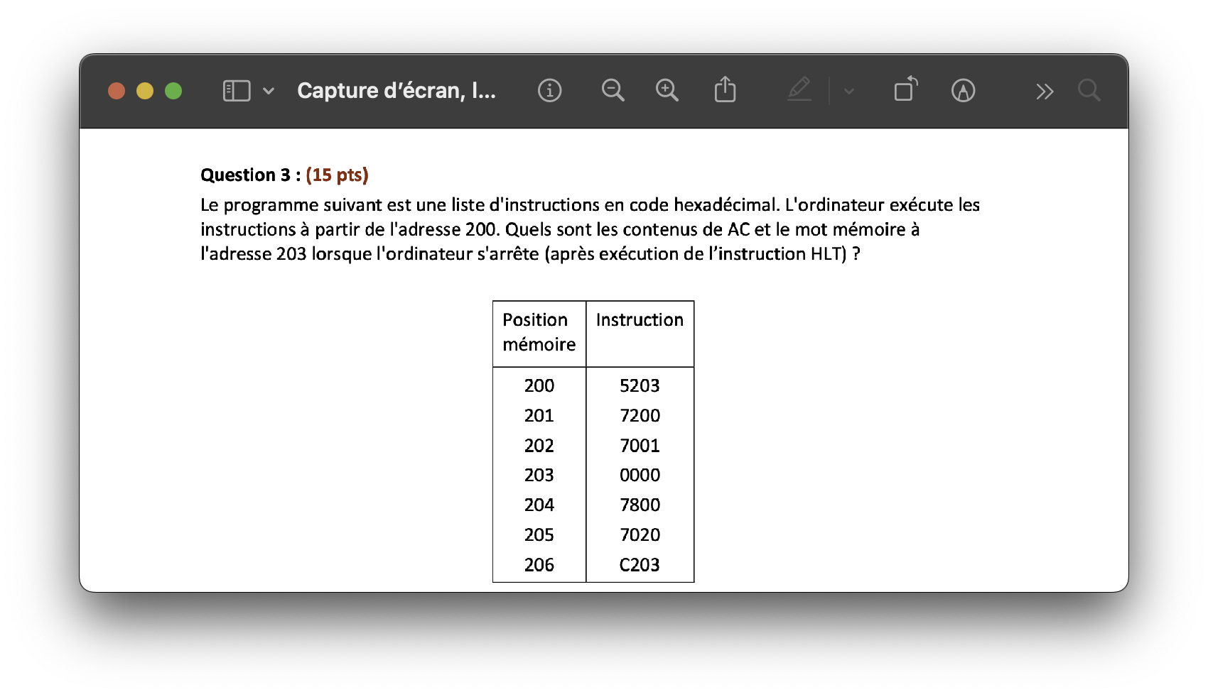 Solved Question 3 ﻿: (15 ﻿pts)Le programme suivant est une | Chegg.com