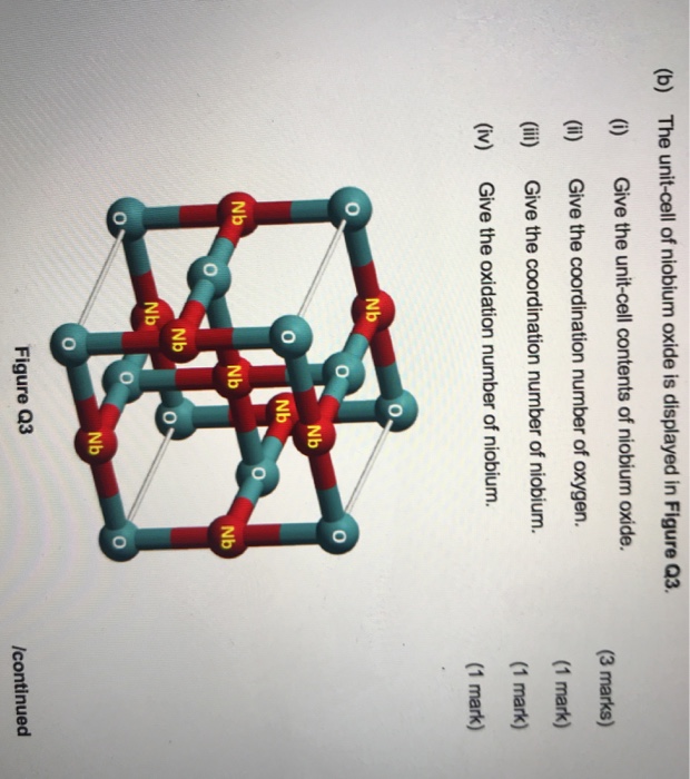 Solved (b) The unit-cell of niobium oxide is displayed in | Chegg.com