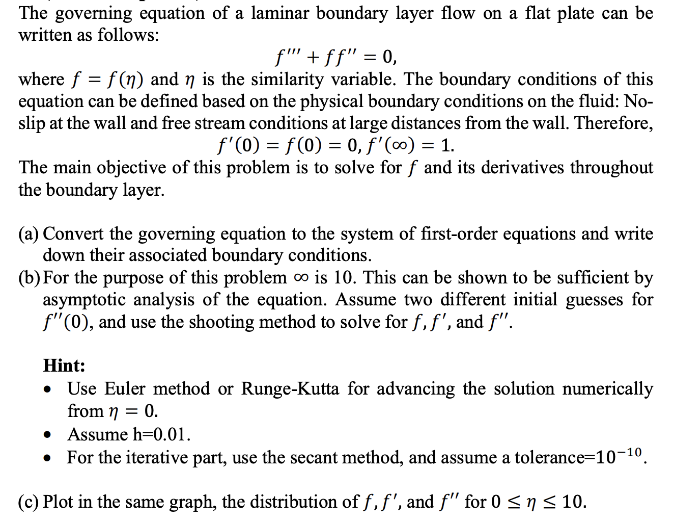 Solved = The governing equation of a laminar boundary layer | Chegg.com