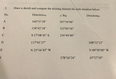 Solved 3. Draw a sketch and compute the missing element for | Chegg.com