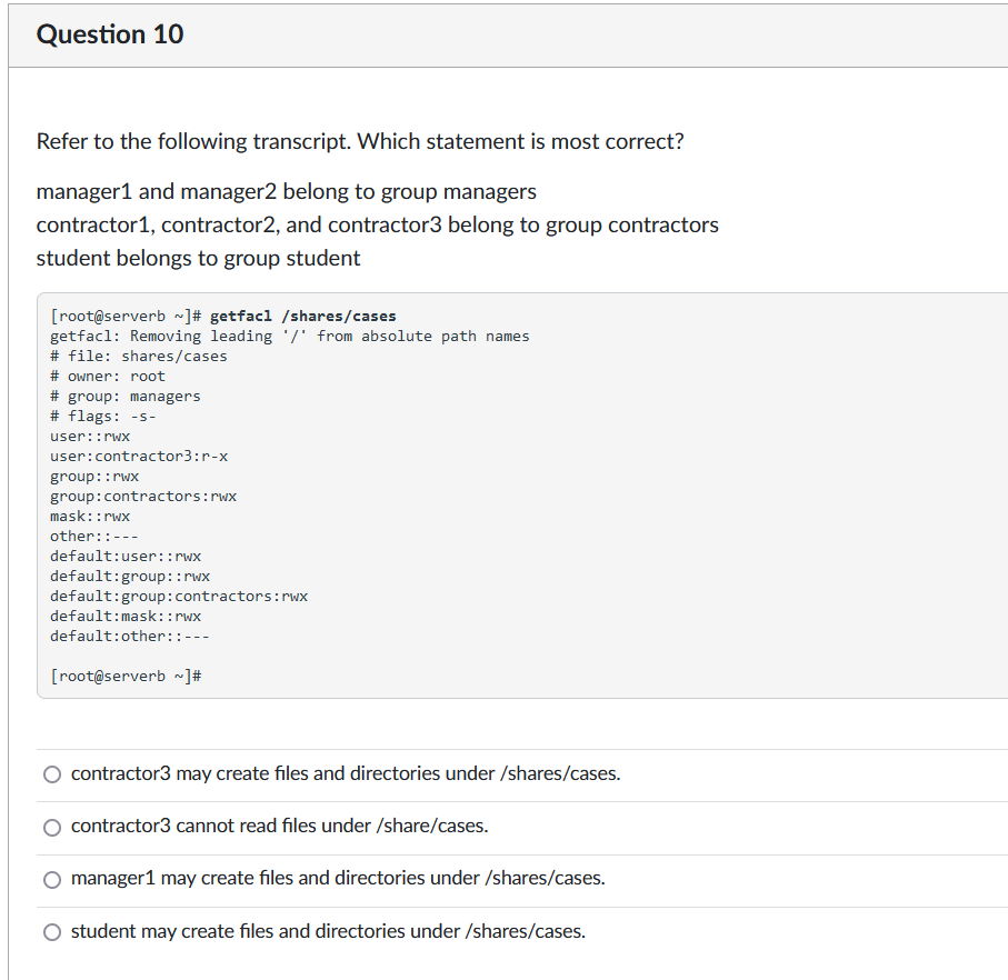 Solved Refer to the following transcript. Which command | Chegg.com