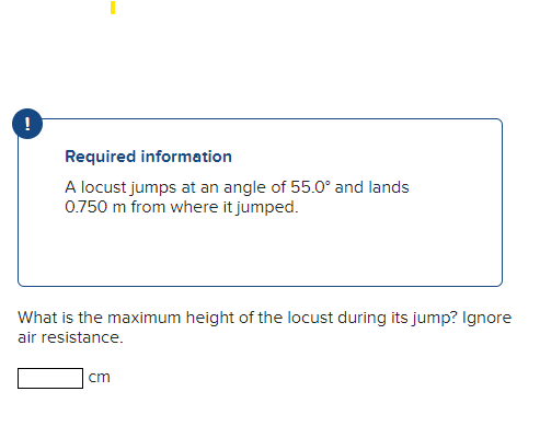 Solved Required information A locust jumps at an angle of | Chegg.com
