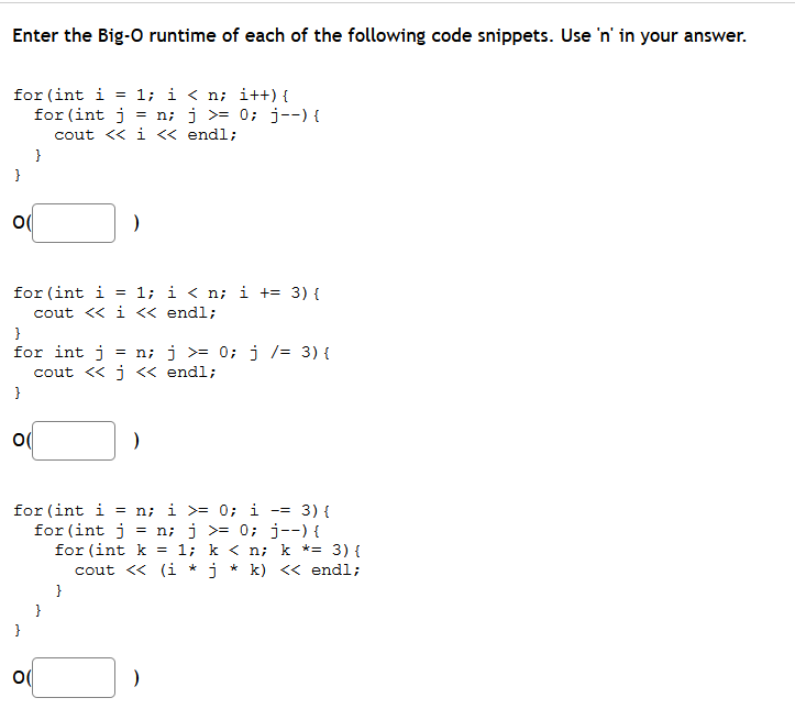 Solved Code snippets are in C++ , but feel free to answer | Chegg.com