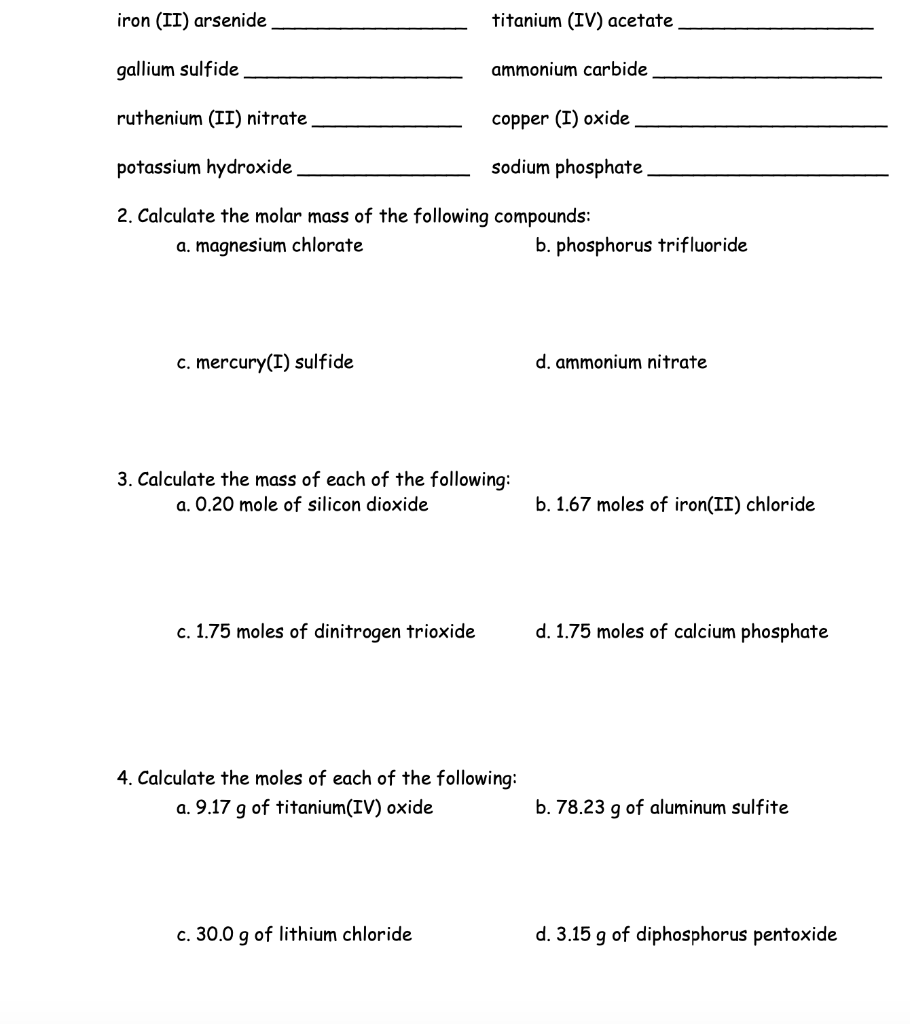 Solved iron (II) arsenide titanium (IV) acetate gallium | Chegg.com