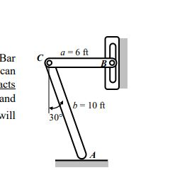 Solved A 400-lb bar AC joints a 50-lb bar BC at C through a | Chegg.com