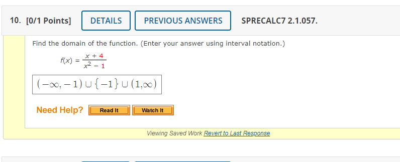 Solved 3. [4/6 Points] DETAILS PREVIOUS ANSWERS SPRECALC7 | Chegg.com