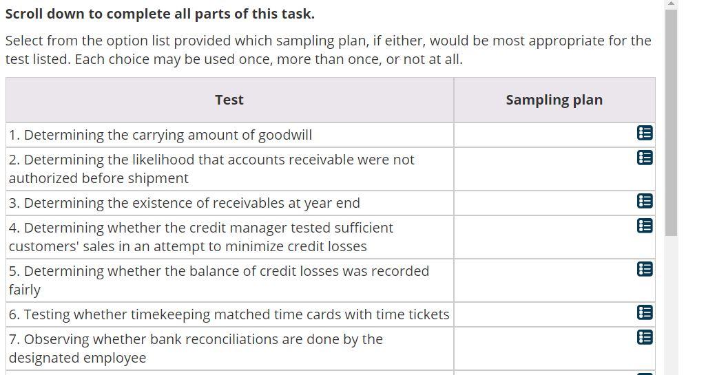 Solved Scroll down to complete all parts of this task. | Chegg.com