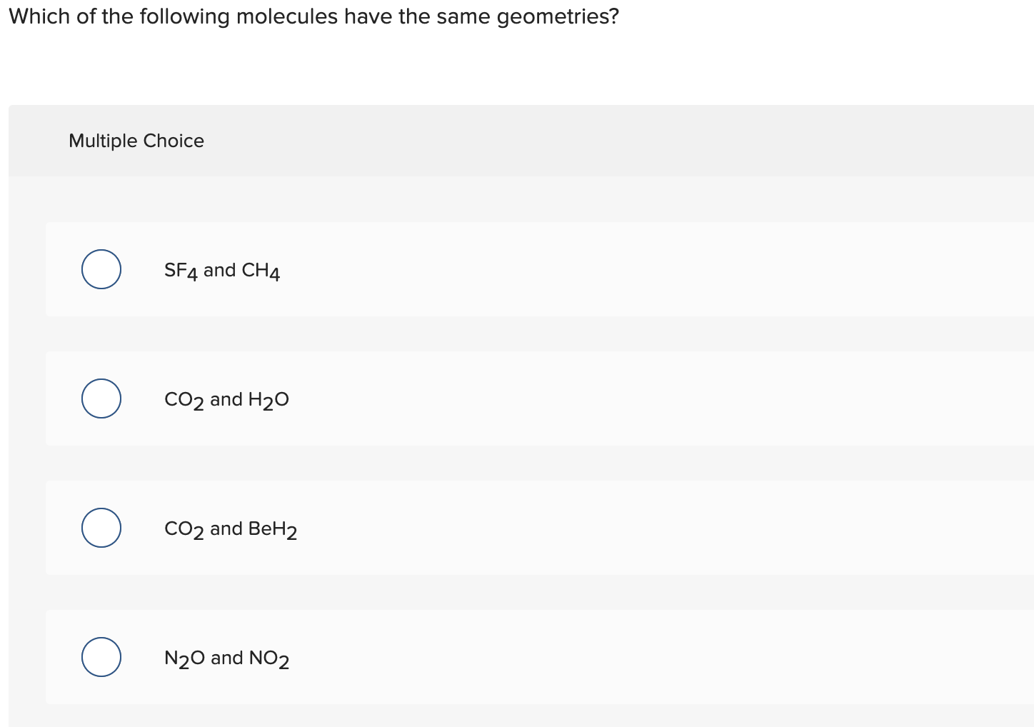 Solved Which of the following molecules have the same | Chegg.com