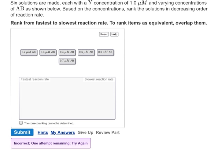 Solved Six solutions are made, each with a Y concentration | Chegg.com
