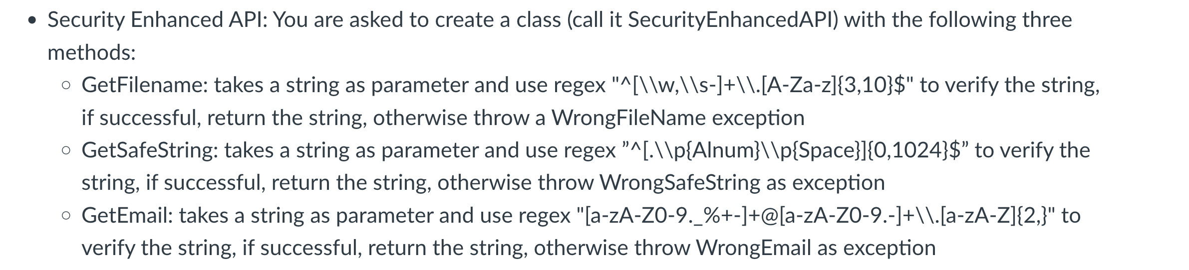 Solved - Security Enhanced API: You are asked to create a | Chegg.com