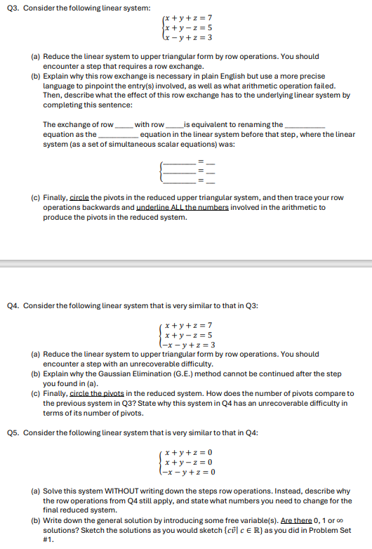 Solved Q3. ﻿Consider the following linear | Chegg.com