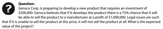 Solved Question: Gensco Corp. is preparing to develop a new | Chegg.com