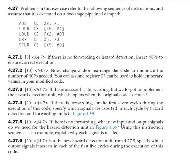 4.27 Problems in this exercise refer to the following | Chegg.com