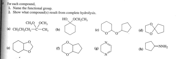 Solved For each compound, 1. Name the functional group. 2. | Chegg.com