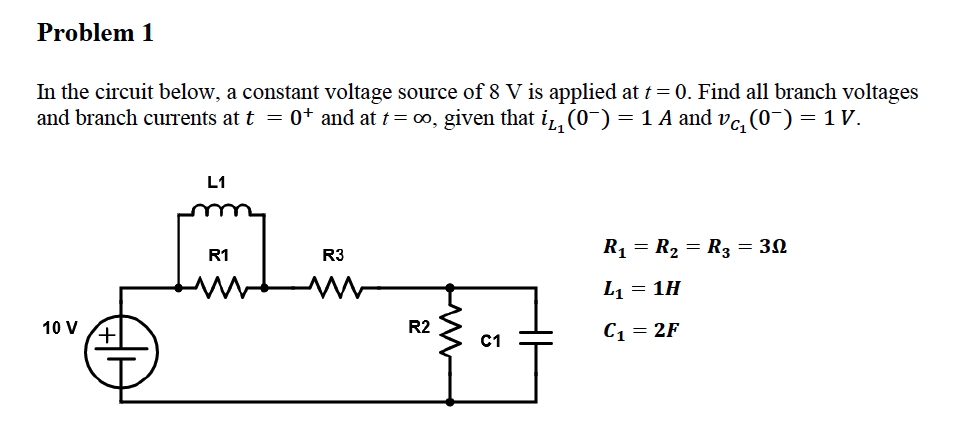 Solved Problem 1In ﻿the circuit below, a constant voltage | Chegg.com