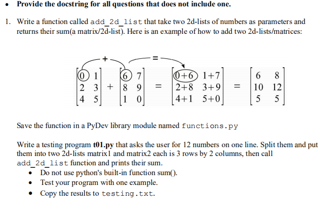 Solved FUNCTIONS MUST BE IN A SEPARATE FILE FROM THE | Chegg.com