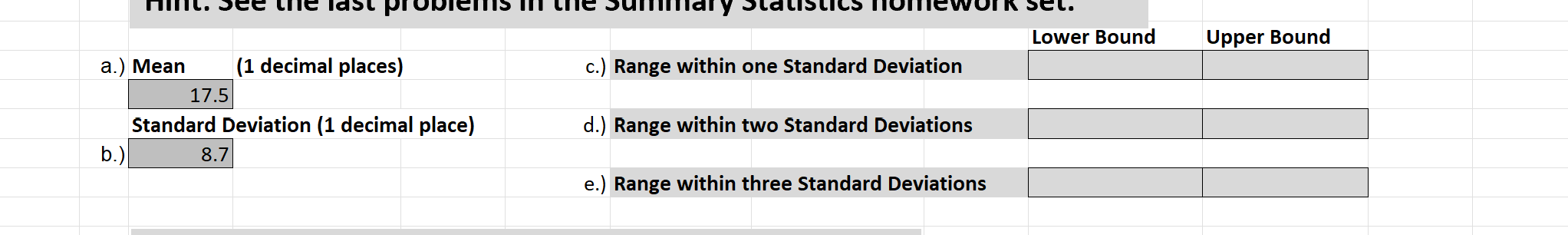 Solved Show me the steps to solve a.) ﻿Mean (1 ﻿decimal | Chegg.com
