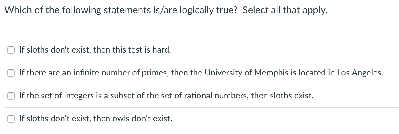 Solved Which of the following statements is/are logically | Chegg.com