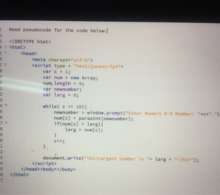 Solved 1 Need pseudocode for the code below: 3 4 5 | Chegg.com
