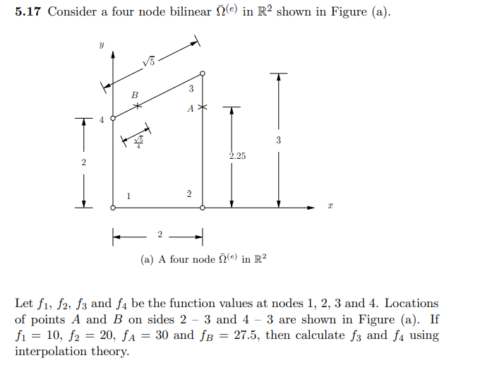 Solved 5.17 Consider a four node bilinear Ωˉ(e) in R2 shown | Chegg.com