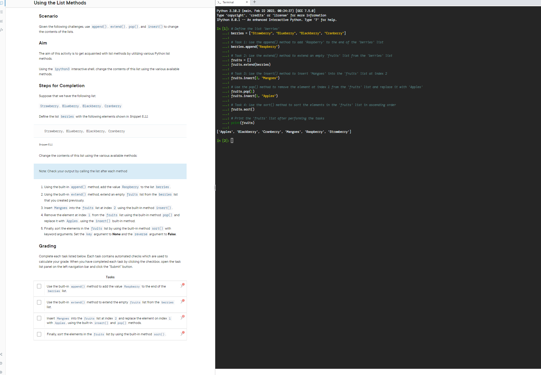 Solved Scenario Given the following challenges, use append | Chegg.com