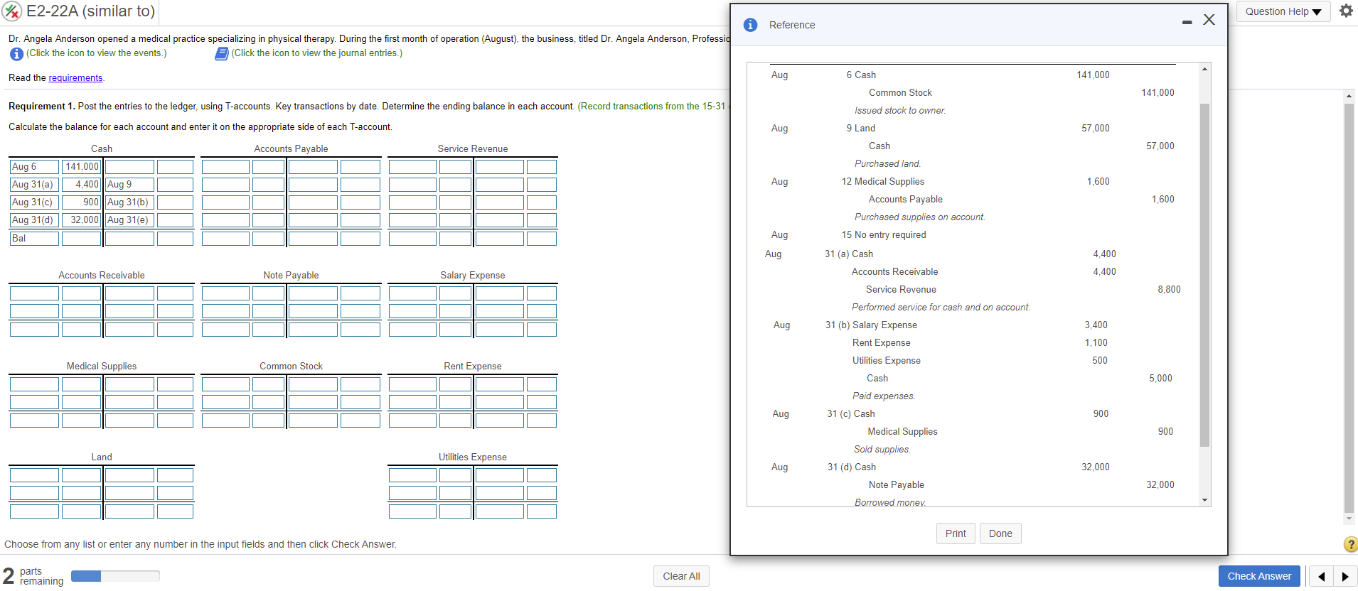 Solved E2-22A (similar to) Question Help - X Reference Dr. | Chegg.com