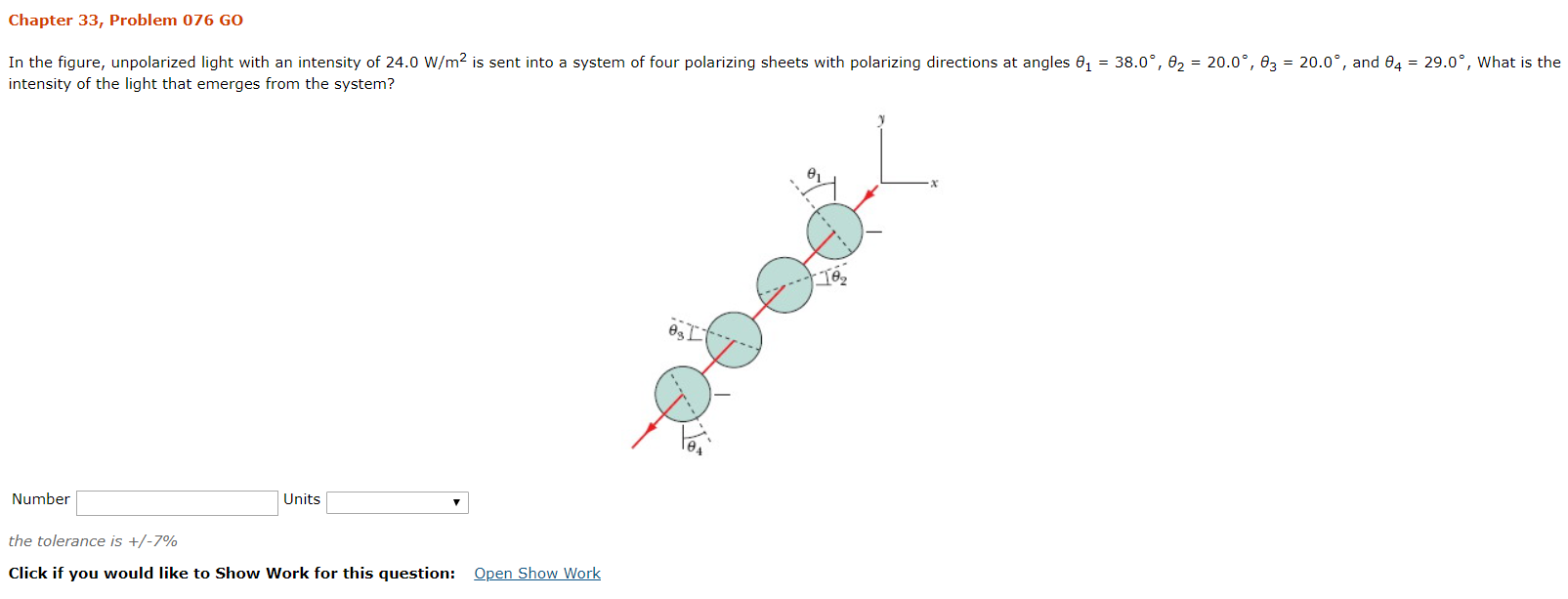 Solved Chapter 33 Problem 076 Go In The Figure Unpolarized