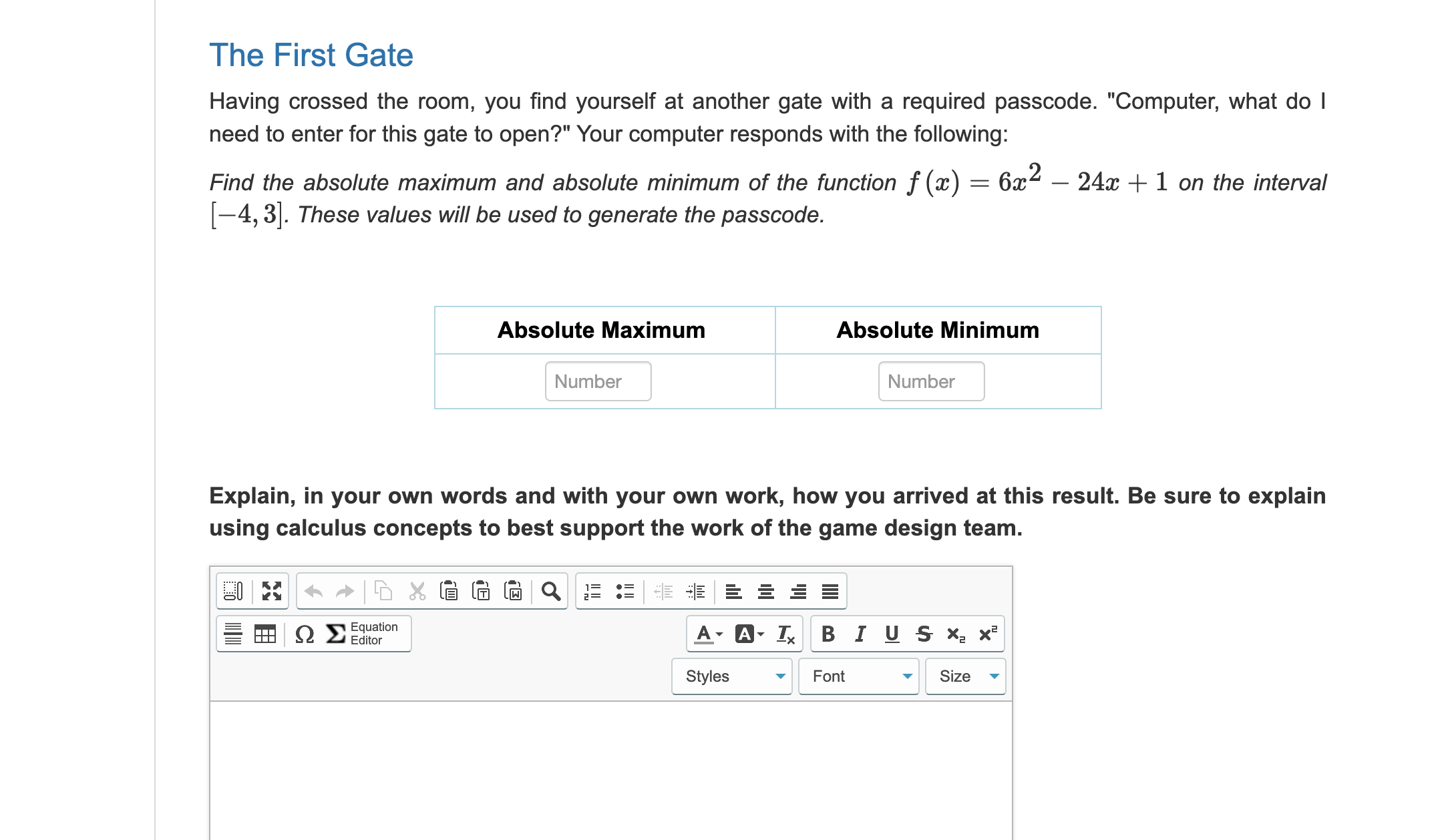 Solved The First Gate Having crossed the room, you find | Chegg.com
