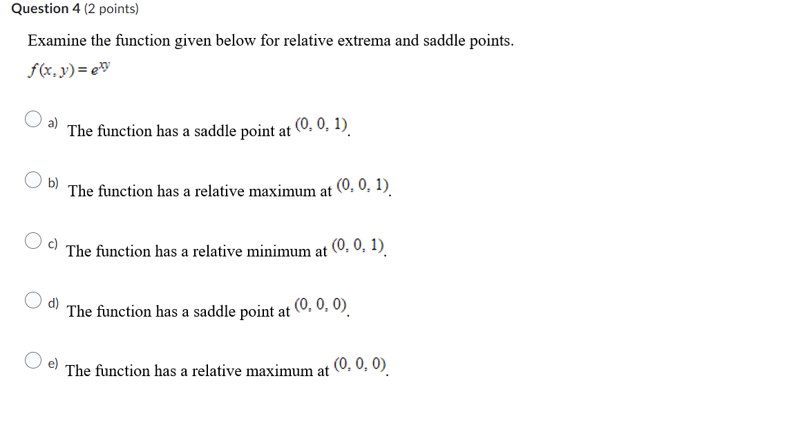 Solved Examine the function given below for relative extrema | Chegg.com