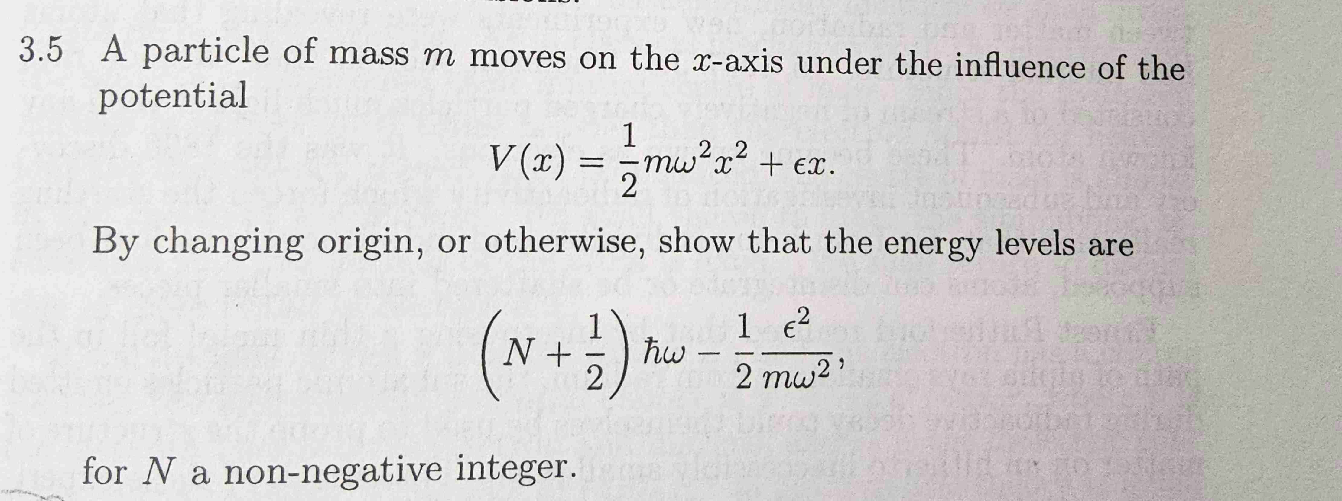 Solved 3.5 ﻿A particle of mass m ﻿moves on the x-axis under | Chegg.com