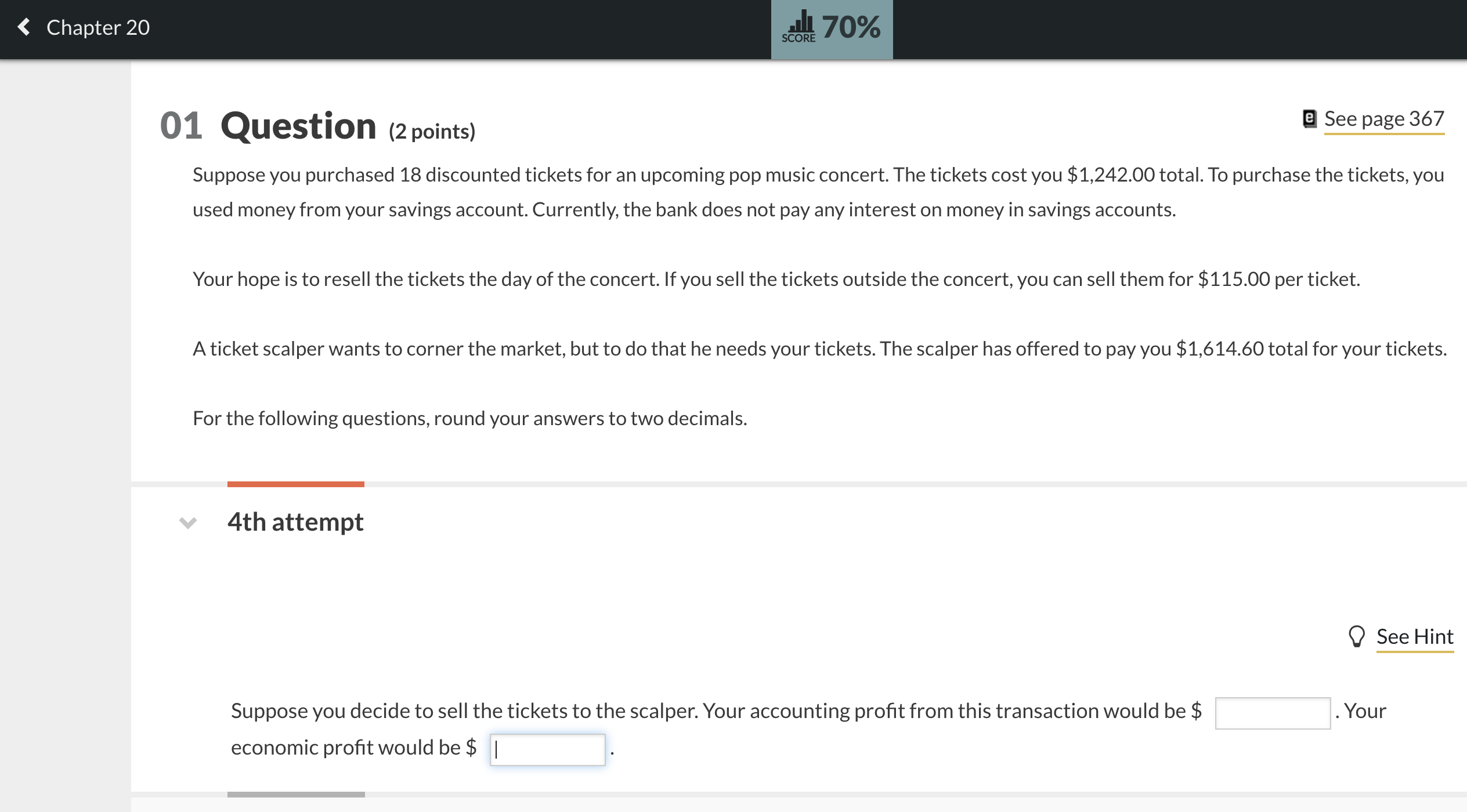 Solved 01 Question (2 points) 로 See page 367 Suppose you | Chegg.com