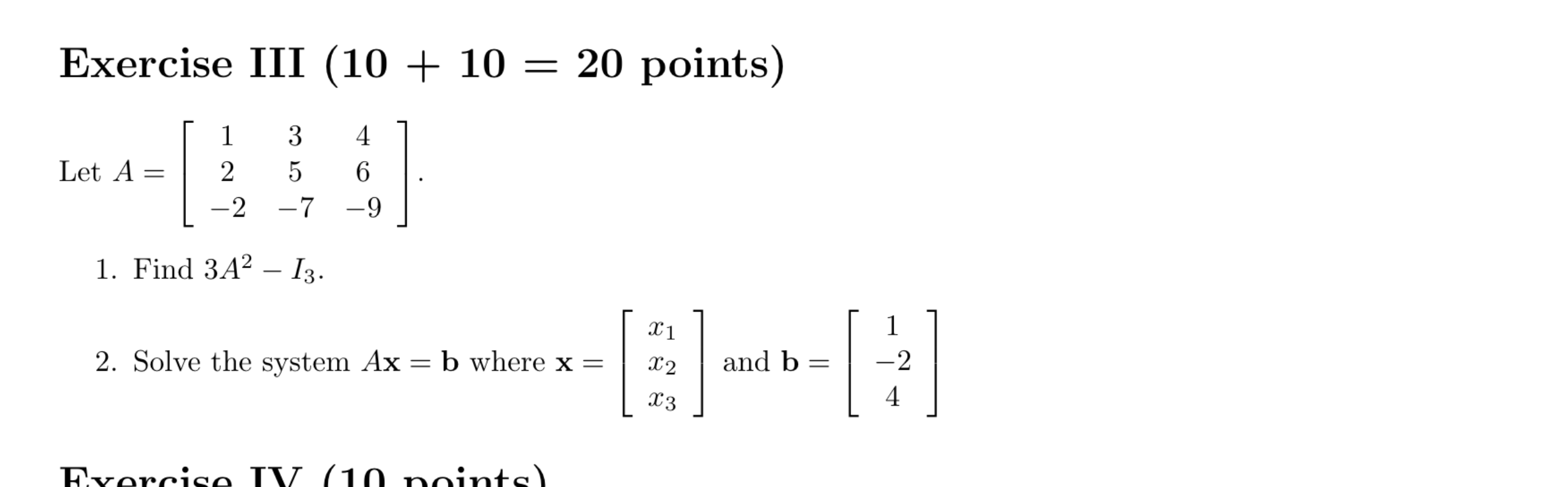 Solved Exercise III (10+10=20 points ) Let | Chegg.com