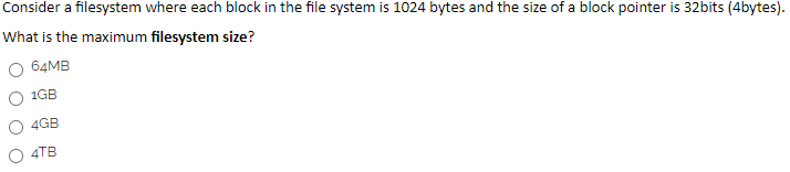 Solved Consider a filesystem where each block in the file | Chegg.com