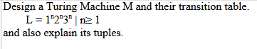 Solved Design a Turing Machine M ﻿and their transition | Chegg.com