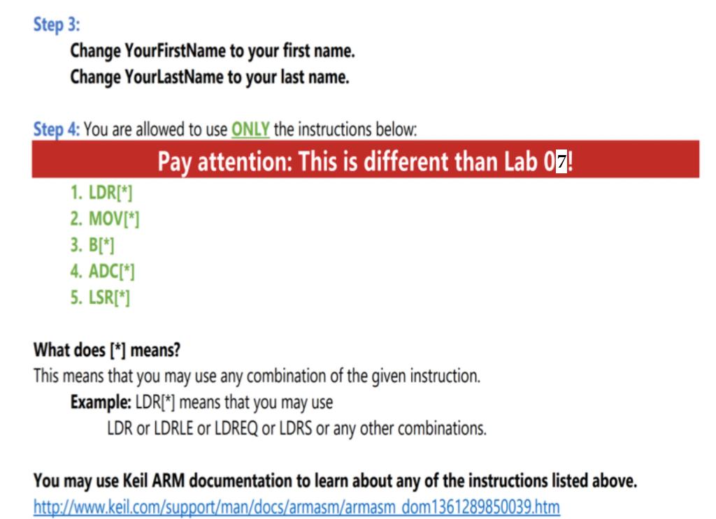 Solved Step 1: Create a new ASSEMBLY project using Keil | Chegg.com