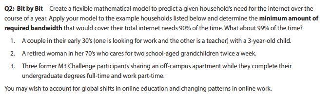 Q2: Bit by Bit-Create a flexible mathematical model | Chegg.com