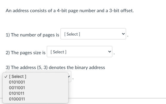 Solved An address consists of a 4-bit page number and a | Chegg.com