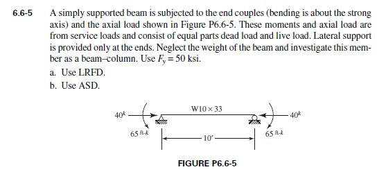 Solved 6.6-5 A simply supported beam is subjected to the end | Chegg.com
