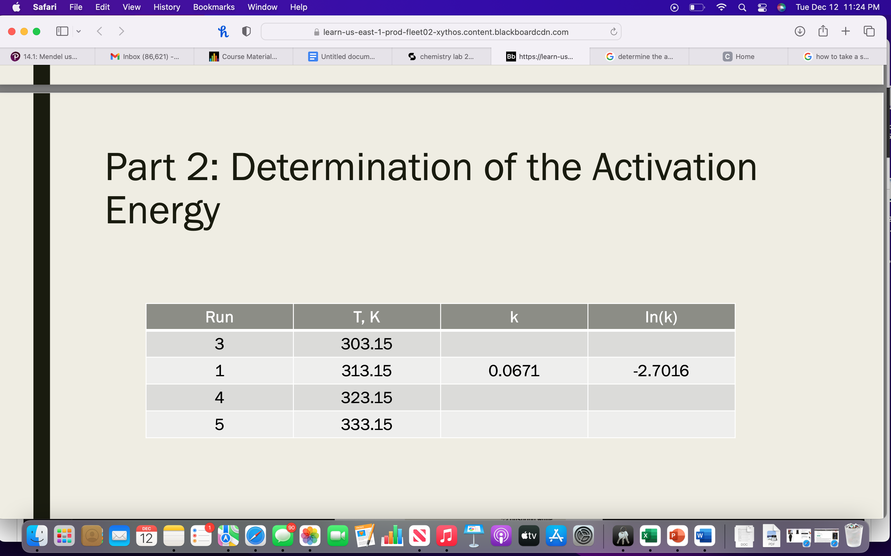 Part 2 Determination Of The Activation