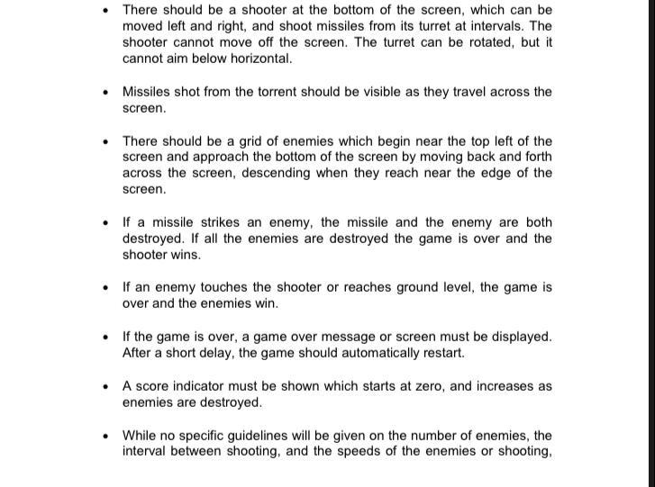 Solved Please write the following code for the shooter and | Chegg.com