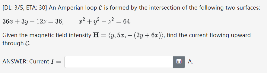 Solved [DL: 3/5, ETA: 30] An Amperian loop C is formed by | Chegg.com